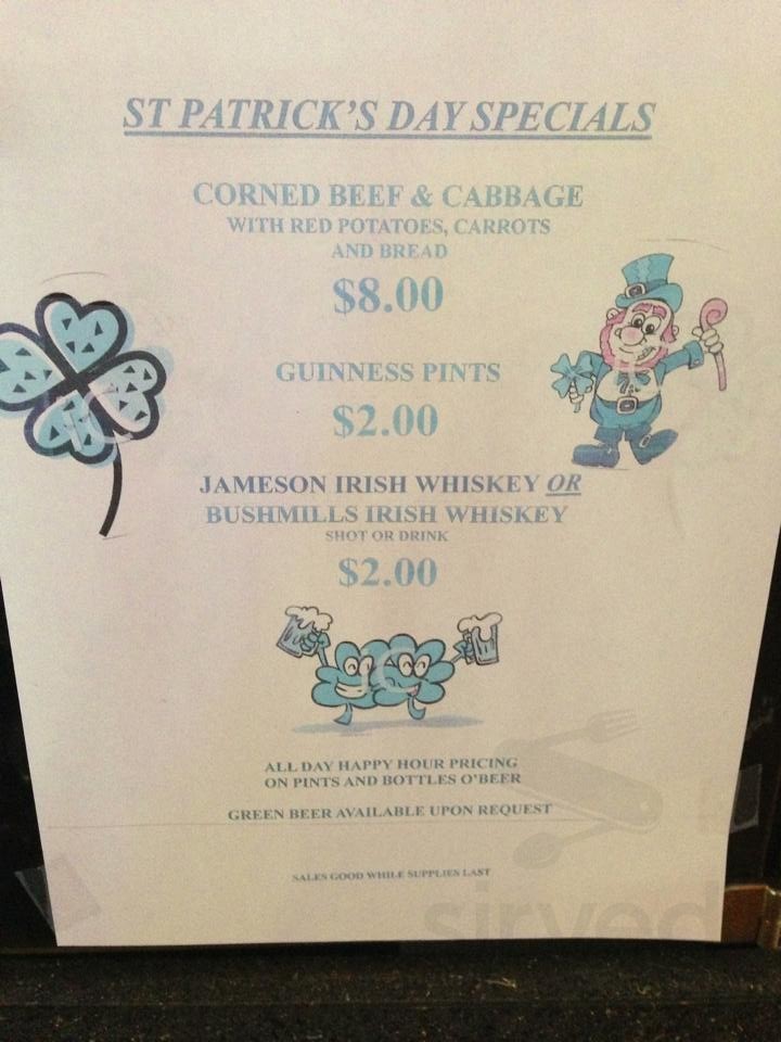 Menu - Grand Island NE's Sluggers Bar & Grill | Sirved