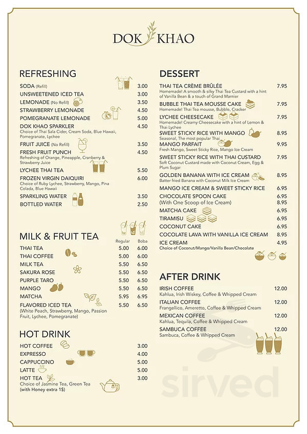 Dok Khao Thai Eatery Columbia menus in Columbia, Maryland, United States