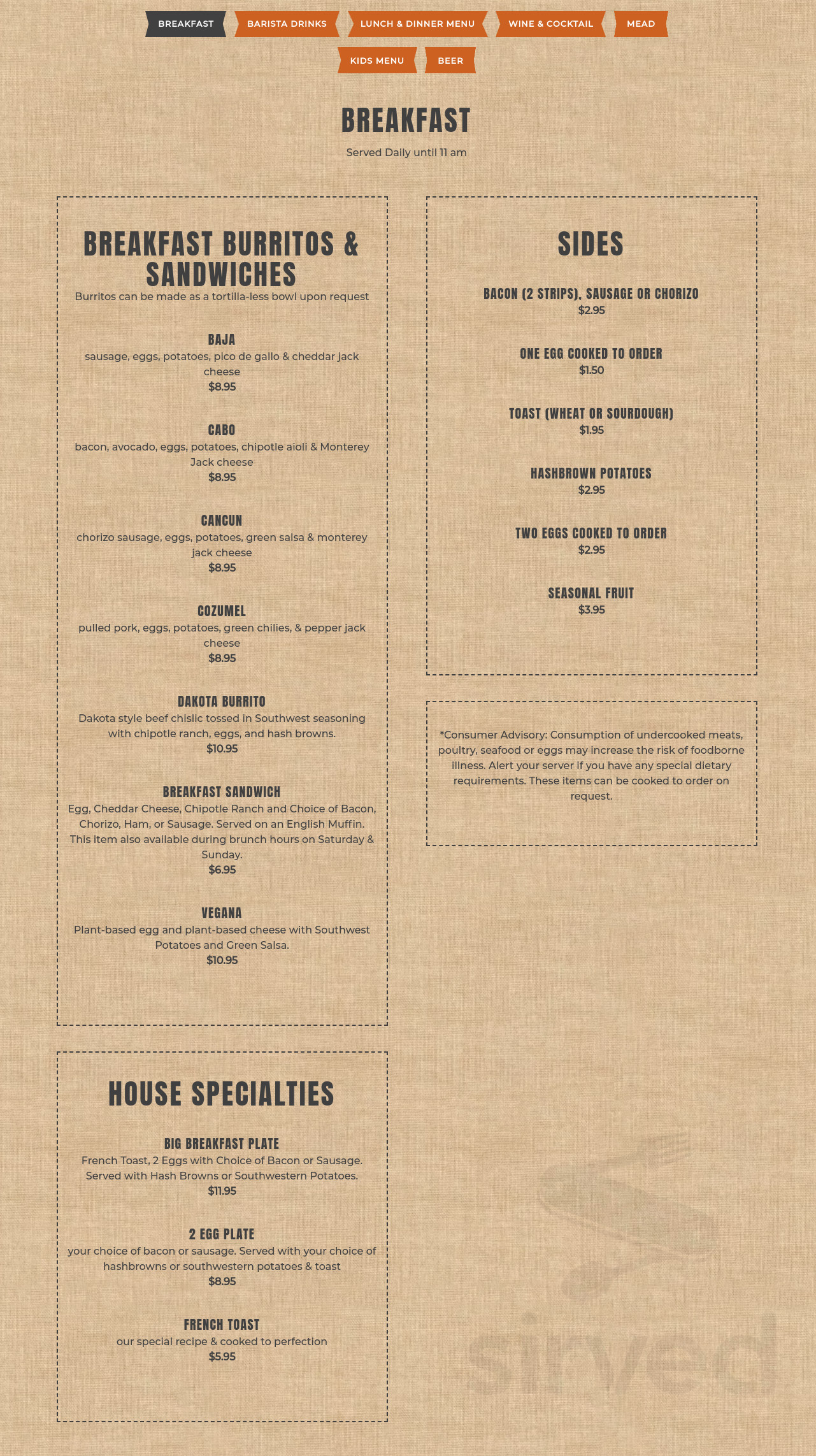 Menu - Litchfield Park AZ's Ground Control Craft Food & Drink | Sirved