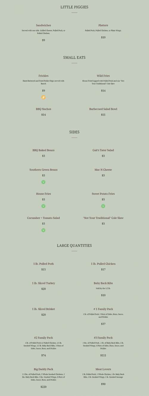 Hog Wild BBQ menu in Gulf Shores, Alabama, USA