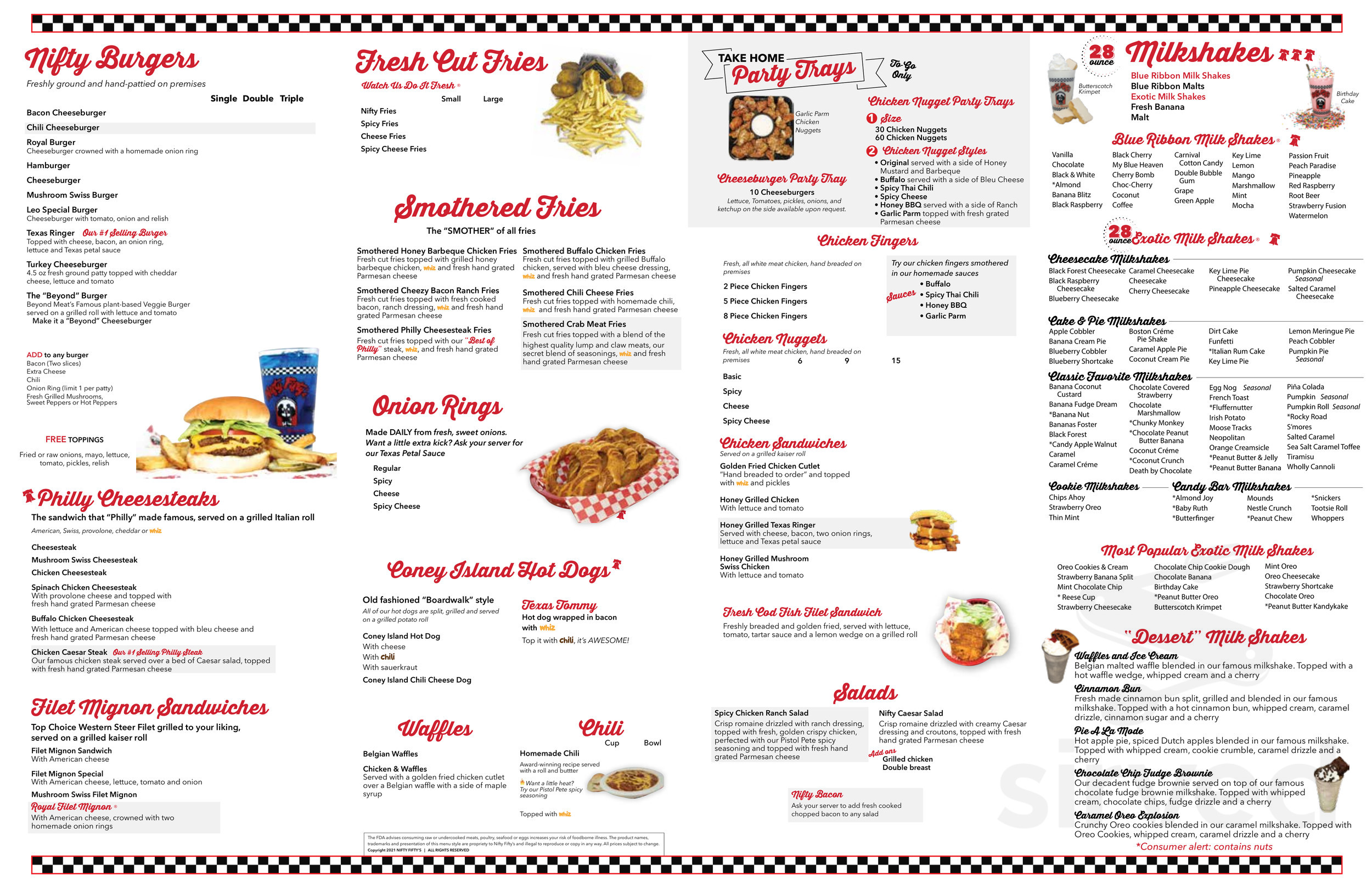 Menu - Philadelphia PA's Nifty Fifty's | Sirved