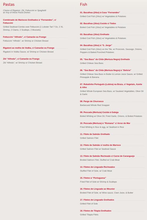 Fernandes Steakhouse 3 menu in South Amboy, New Jersey, USA