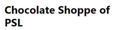 Menu for Chocolate shoppe of PSL in Port St. Lucie, FL | Sirved