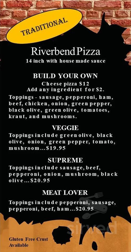 Riverbend Pub & Grill menu in Manchester, Iowa, USA