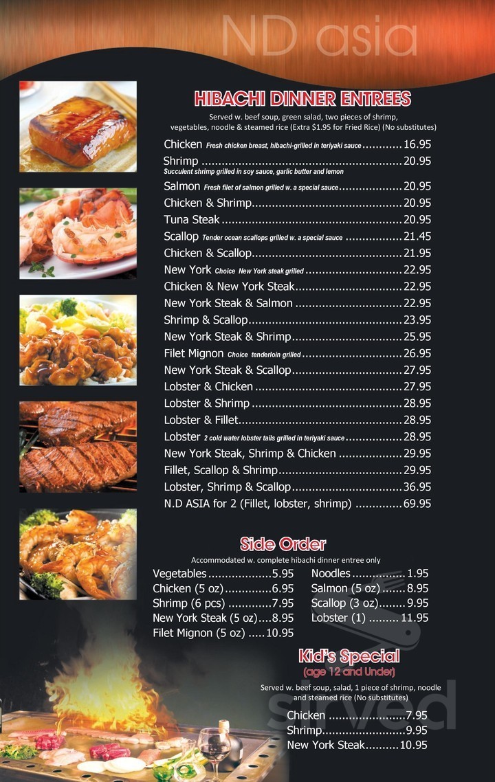 N.D. Asia Restaurant & Lounge menu in Minot, North Dakota, USA