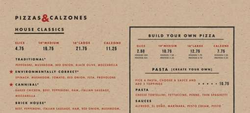 The Brick Menu - Macon, Georgia | Sirved