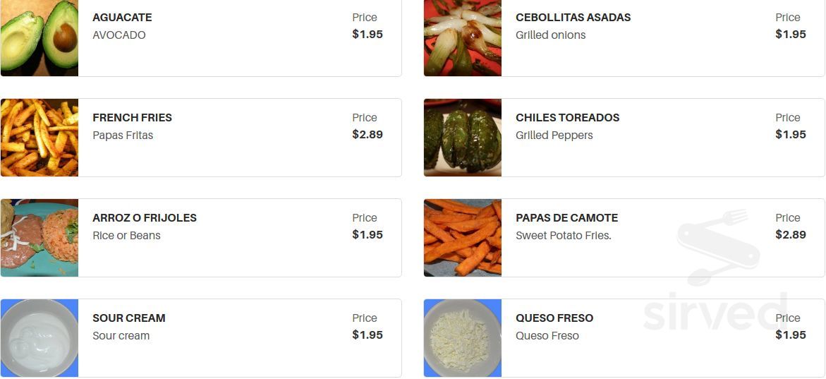 Tio Luis Tacos menus in Chicago, Illinois, United States