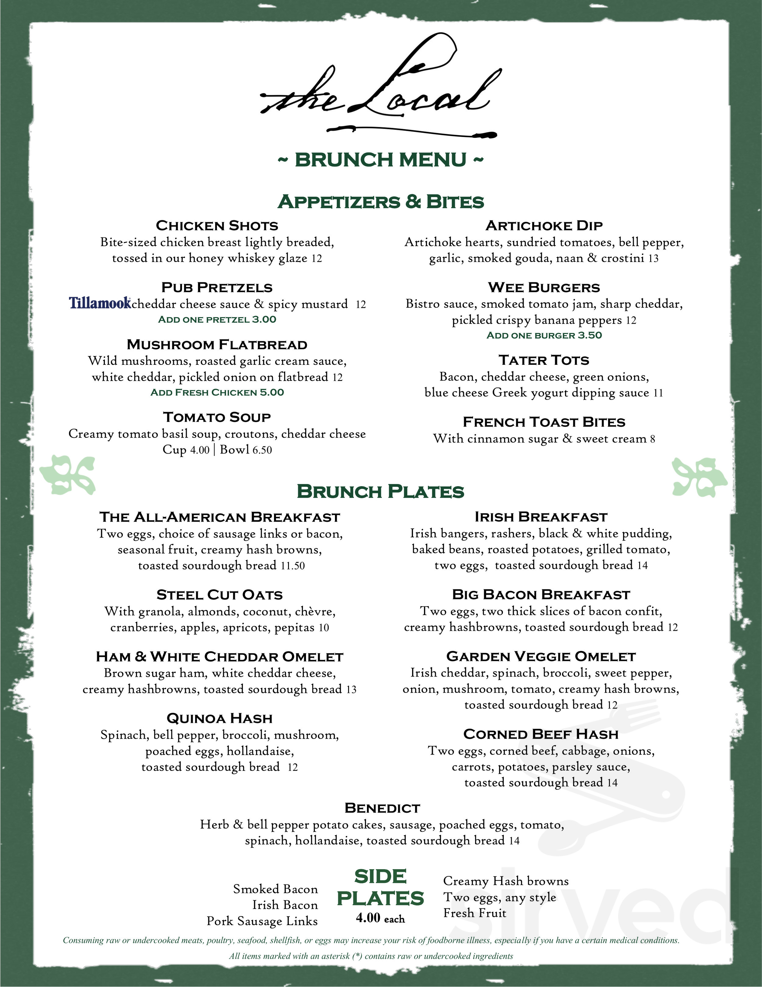 Menu - St Louis Park MN's The Local - West End | Sirved