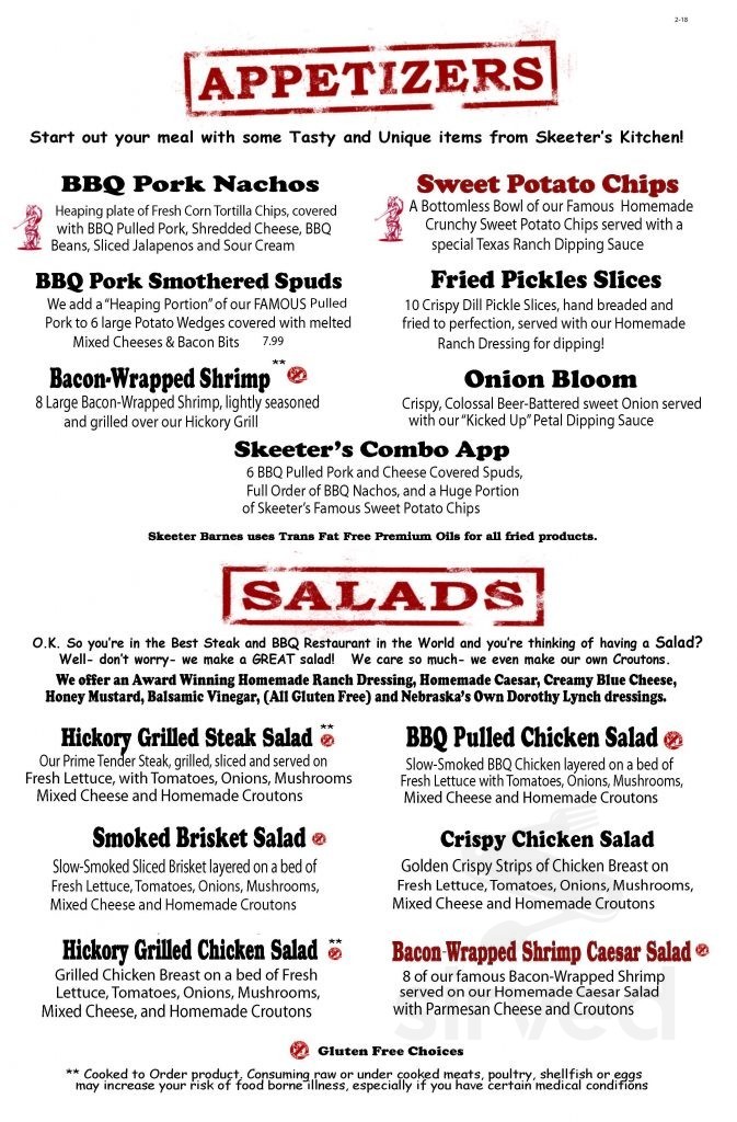 Skeeter Barnes menus in Kearney, Nebraska, United States