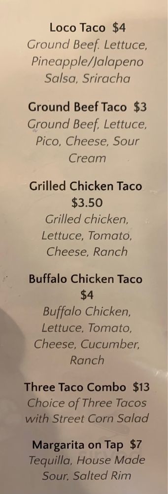 Menu for Sumter Original Brewery in Sumter, SC | Sirved