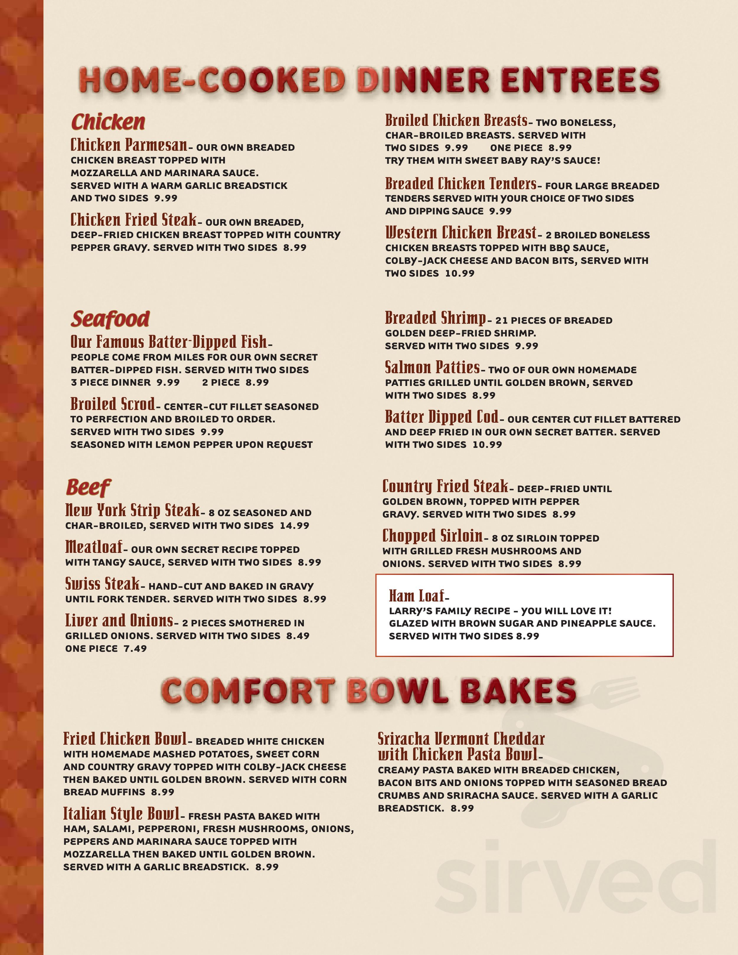 Menu - Massillon OH's Top of the Viaduct Restaurant & Catering | Sirved