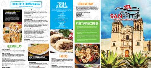 Menu for San Felipe Mexican Restaurant - Southport, NC | Sirved