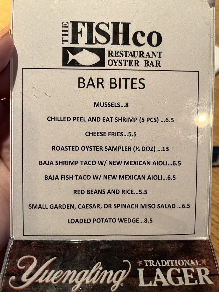 The Fish Company menu in Atlantic Beach, Florida, USA