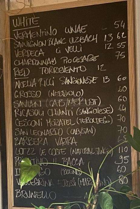 Oca Pastificio menu in Vancouver, British Columbia, Canada