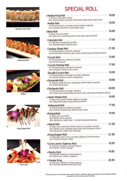 SUSHI KANPAI RESTAURANT menu in Fairbanks, Alaska, USA