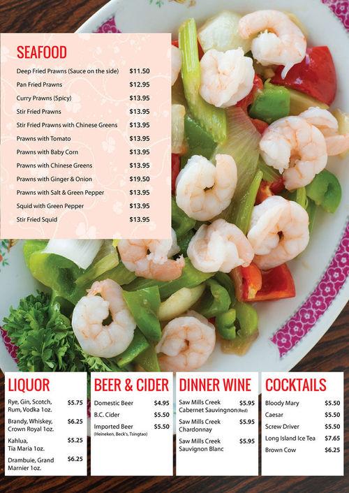Golden Carriage Restaurant menu in Courtenay, British Columbia, Canada