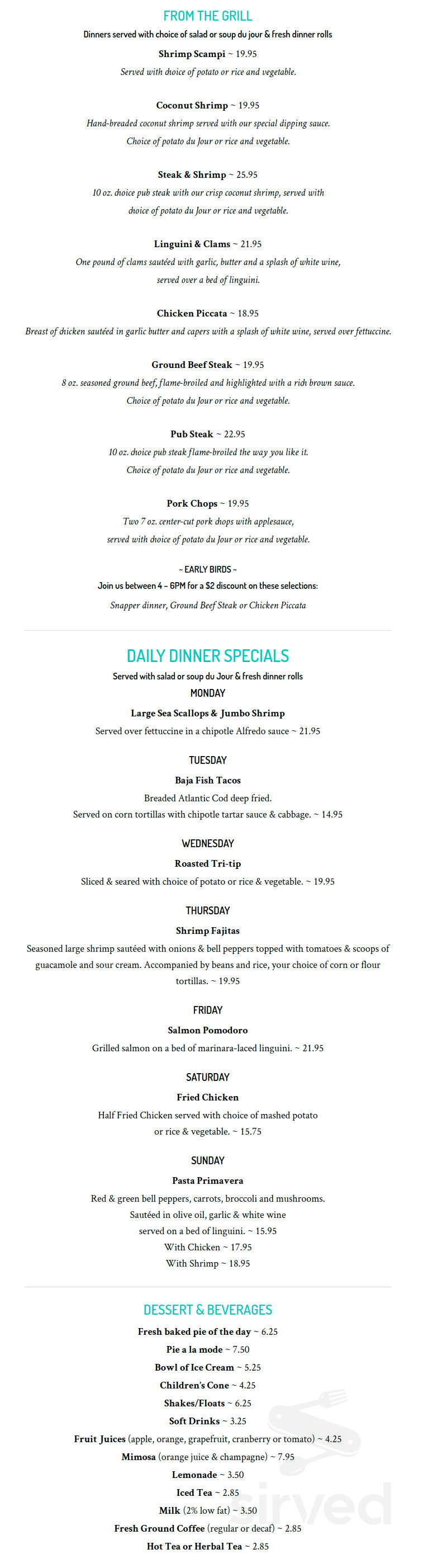 Breakwater Restaurant menu in Santa Barbara, California, USA