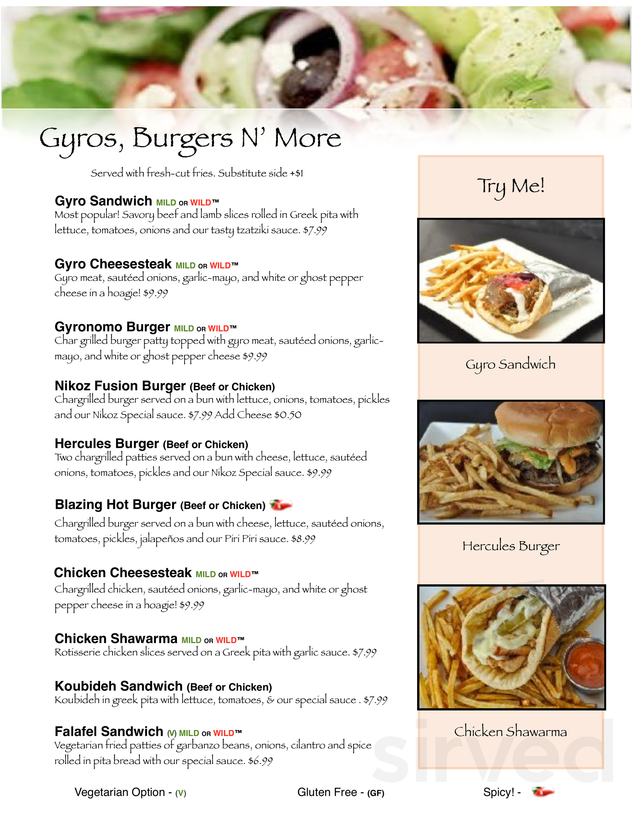 Nikoz Fusion Grill menu in Sugar Land, Texas, USA