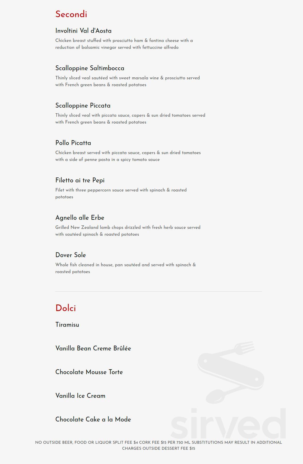 Boccaccia Restaurant menu in Chattanooga, Tennessee, USA