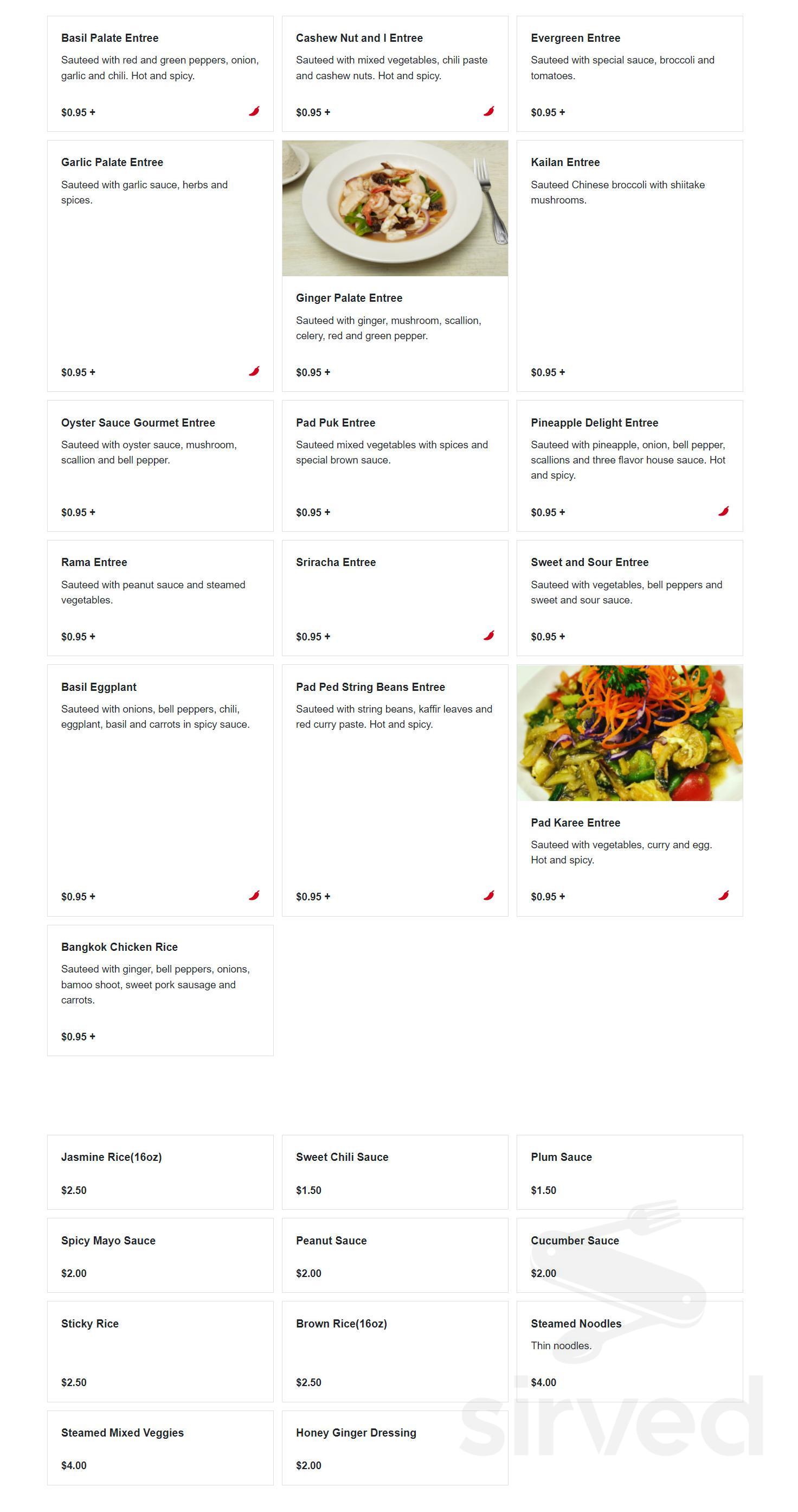 Thai 101 menu in Brooklyn, New York, USA