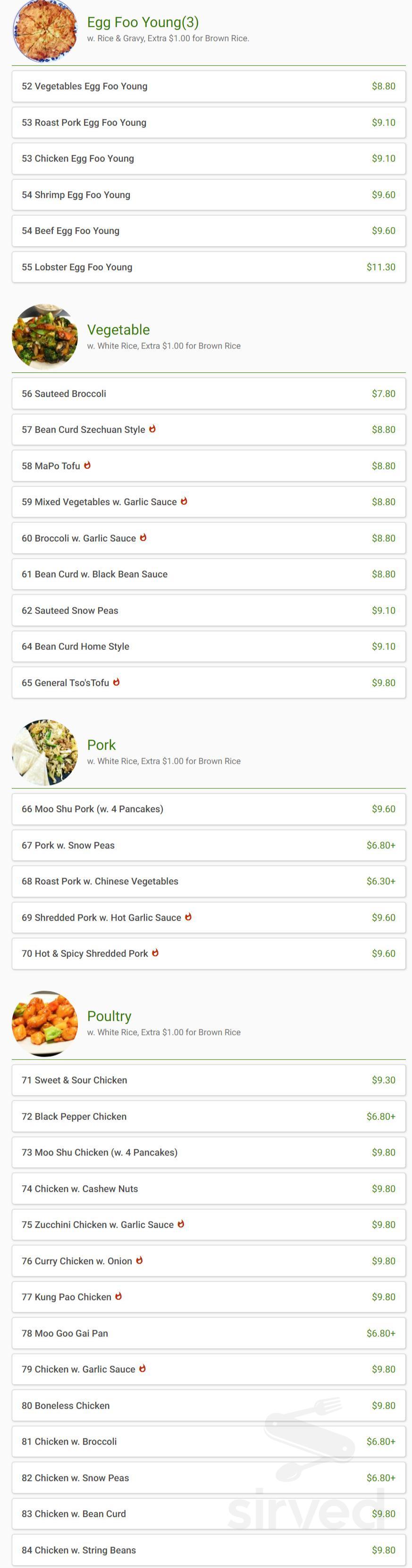 88 Chinese Express menu in Lancaster, Pennsylvania, USA