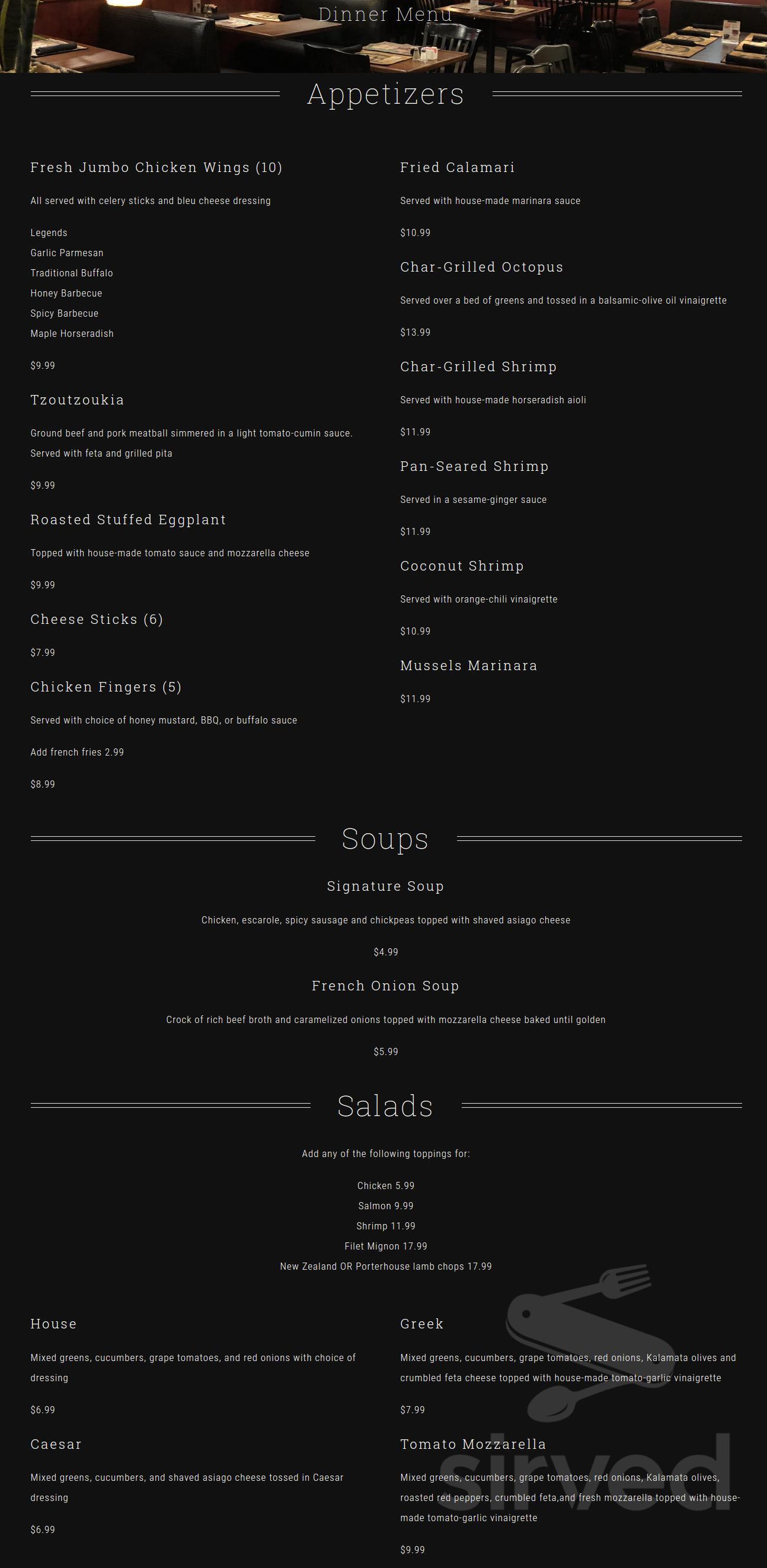 Legends Grille menu in East Windsor, New Jersey, USA