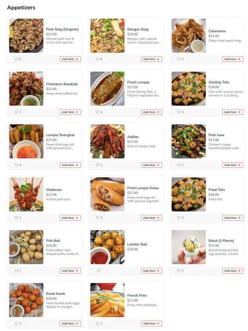 The Noypitz Bar & Grill menu in Cerritos, California, USA