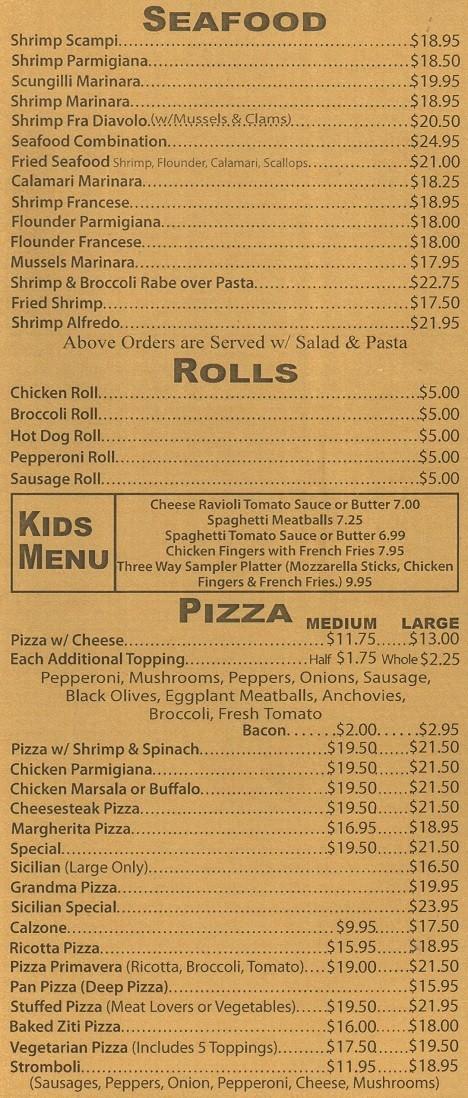 Lisa Restaurant & Pizzeria menu in Laurence Harbor, New Jersey, USA