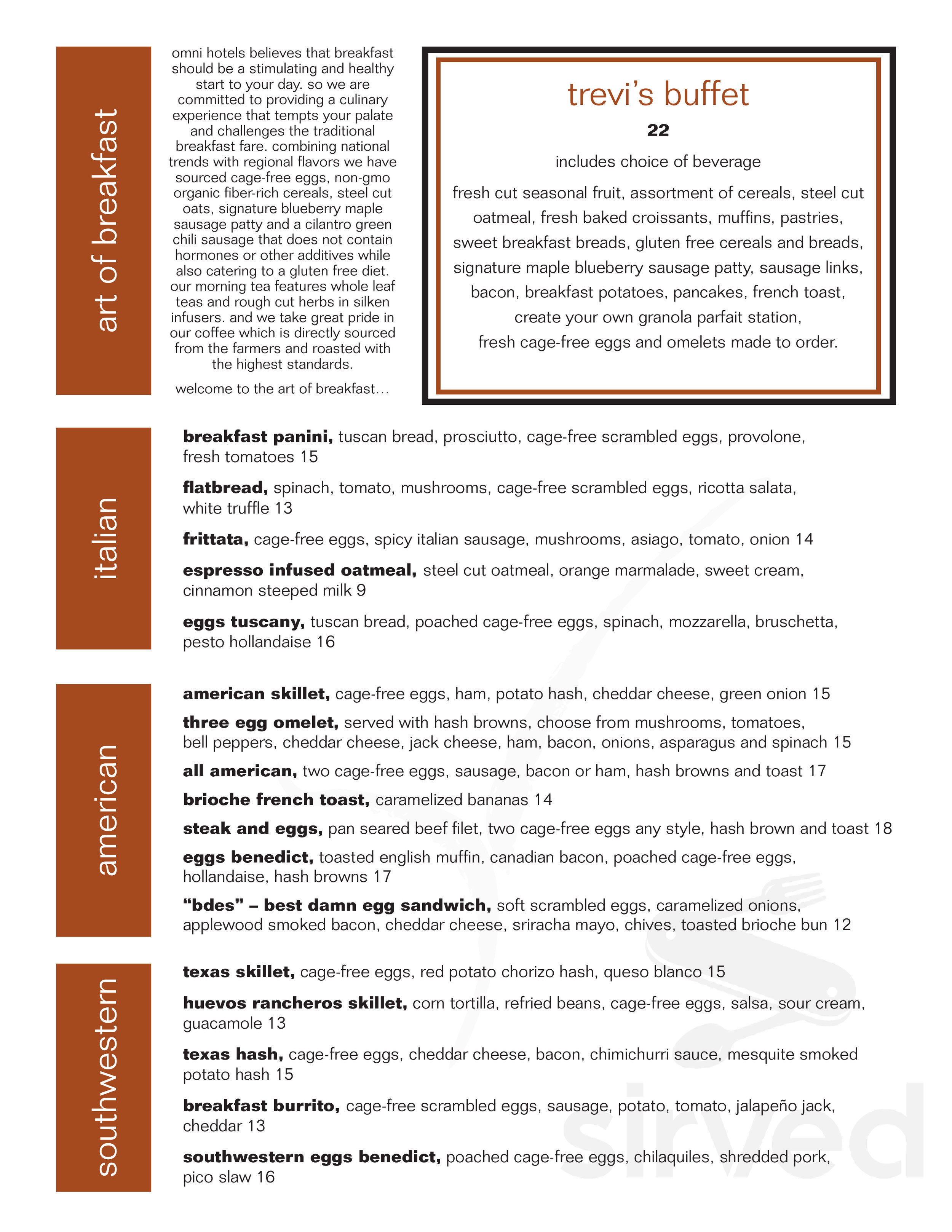 Trevi's Restaurant menus in Irving, Texas, United States