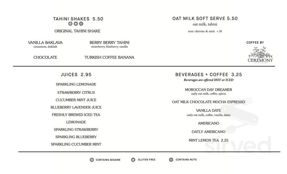 Menu - Woodbridge VA's CAVA Table | Sirved