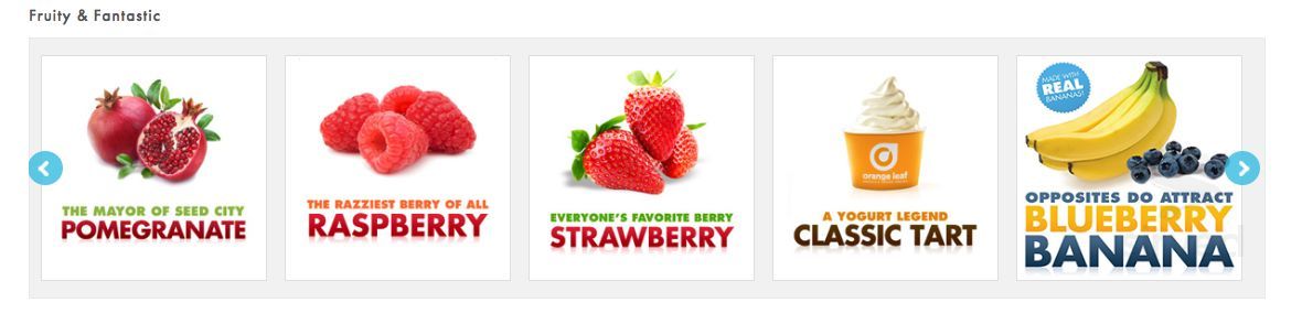 Orange Leaf menu in Andrews, Texas, USA