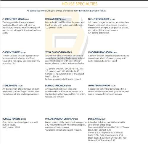 The Brook Restaurant and Bar menu in Tulsa, Oklahoma, USA