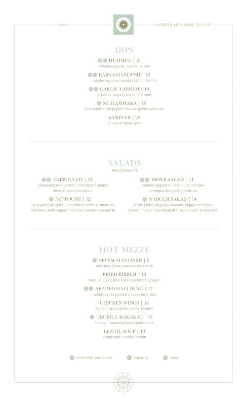 Amal Toronto menu in Toronto, Ontario, Canada