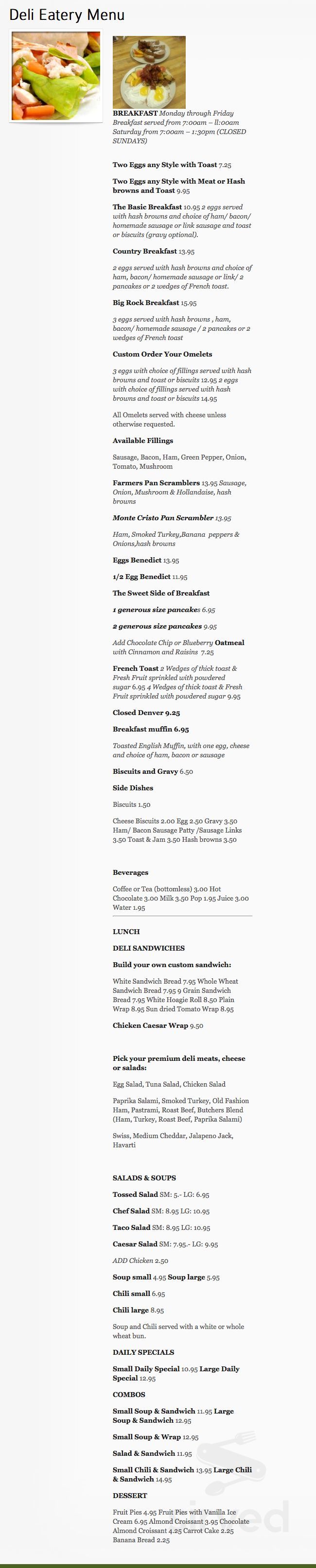 Sweetgrass Deli & Eatery menus in Okotoks, Alberta, Canada