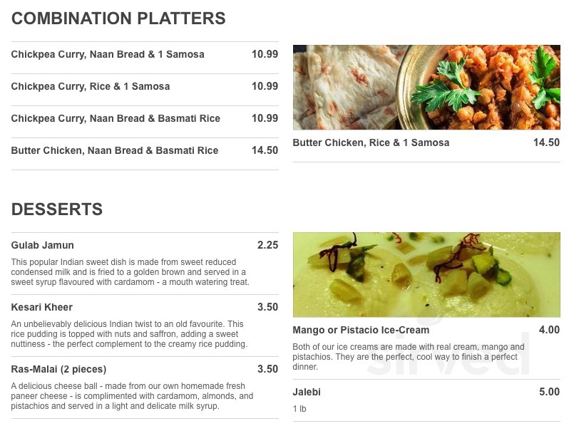 Chilli Chutney menu in Brandon, Manitoba, Canada