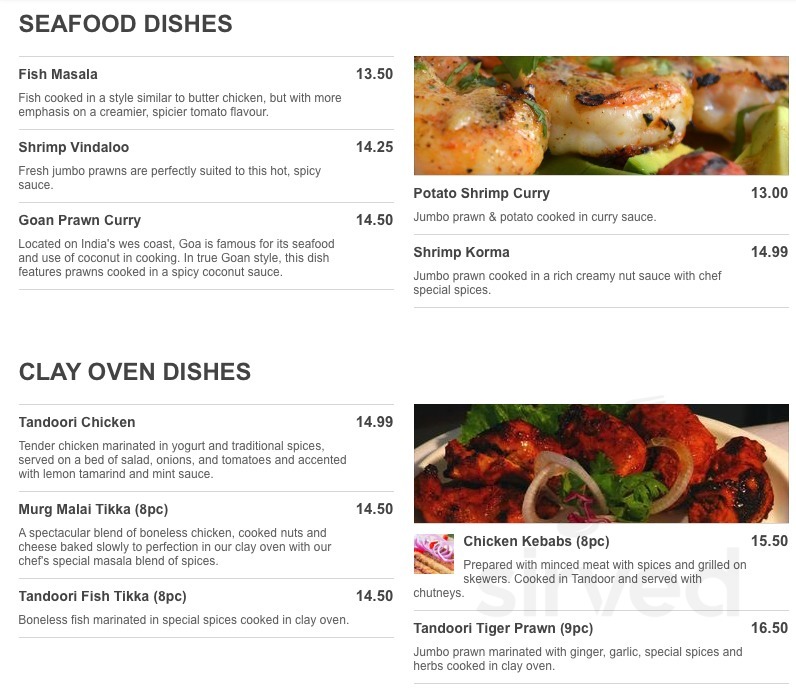 Chilli Chutney menu in Brandon, Manitoba, Canada