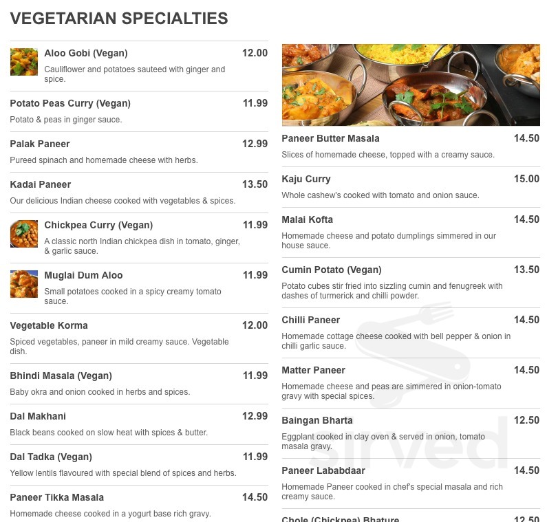 Chilli Chutney menu in Brandon, Manitoba, Canada