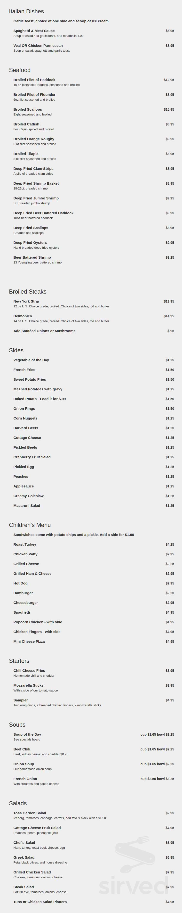 30 West Family Restaurant menu in Chambersburg, Pennsylvania, USA