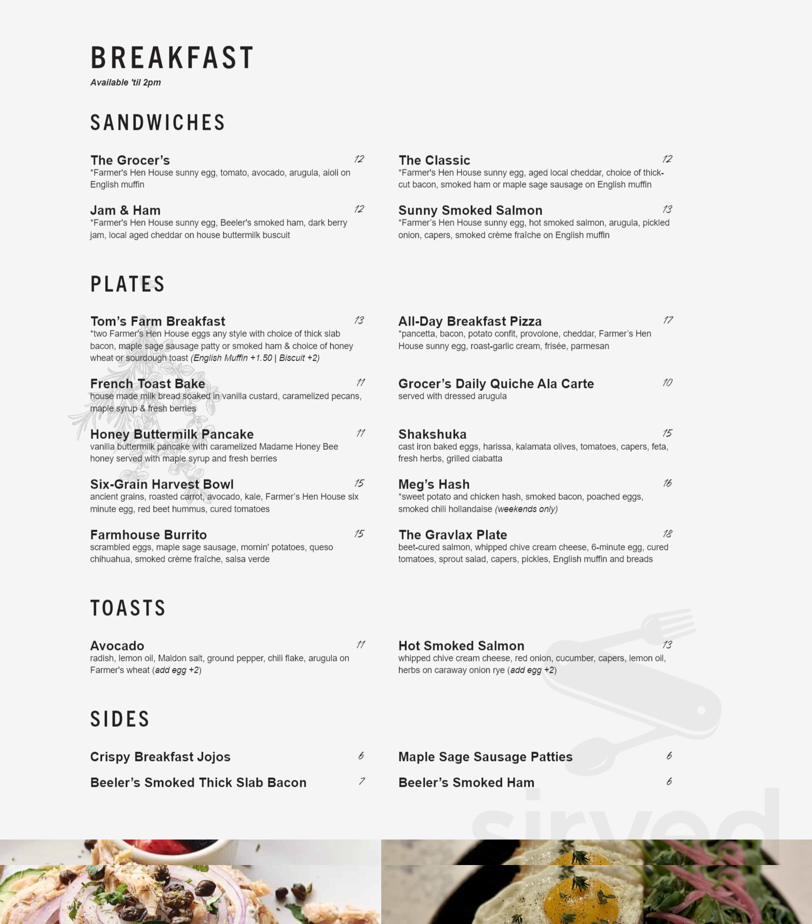 The Grocer's Table menu in Wayzata, Minnesota, USA