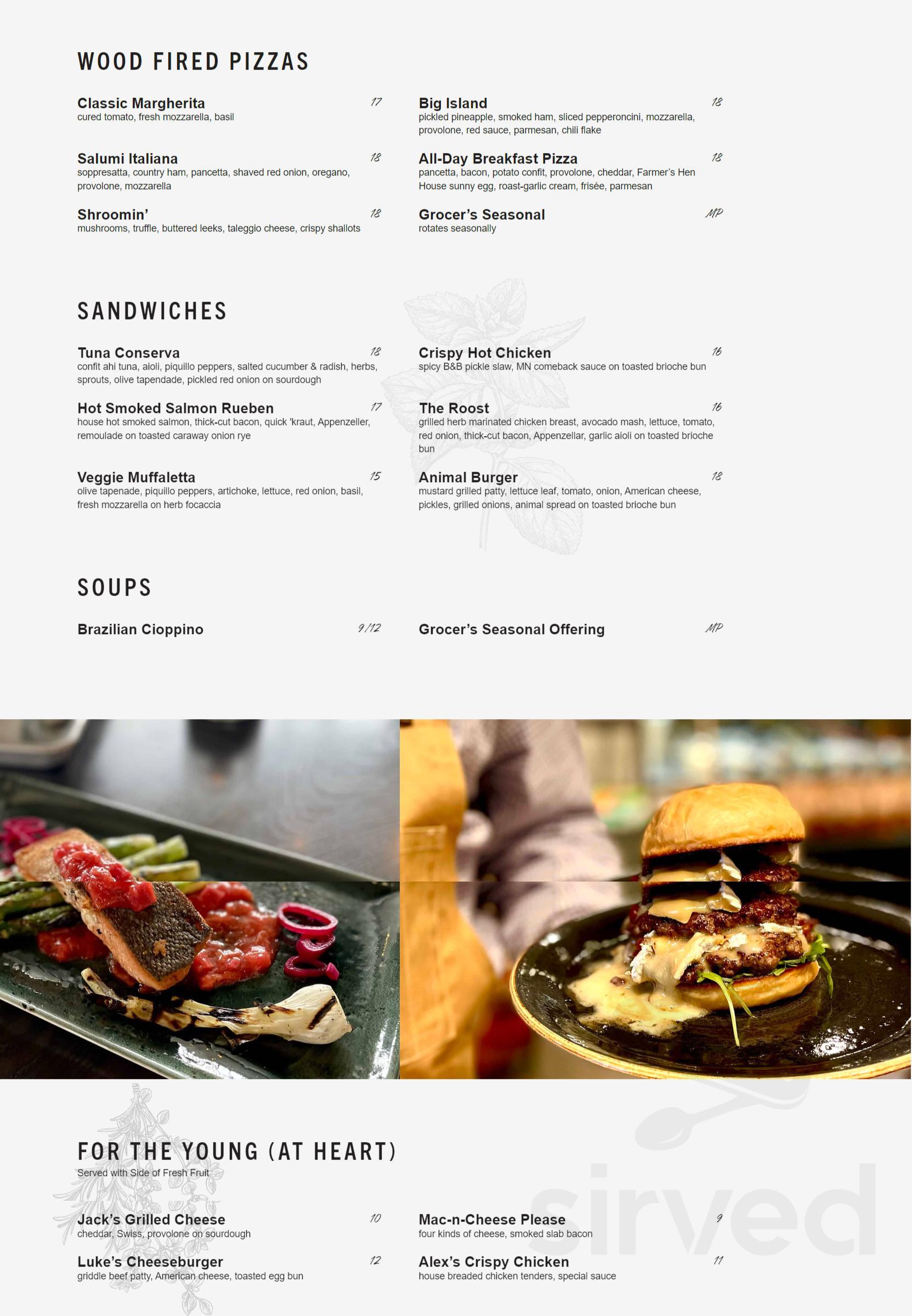 The Grocer's Table menu in Wayzata, Minnesota, USA