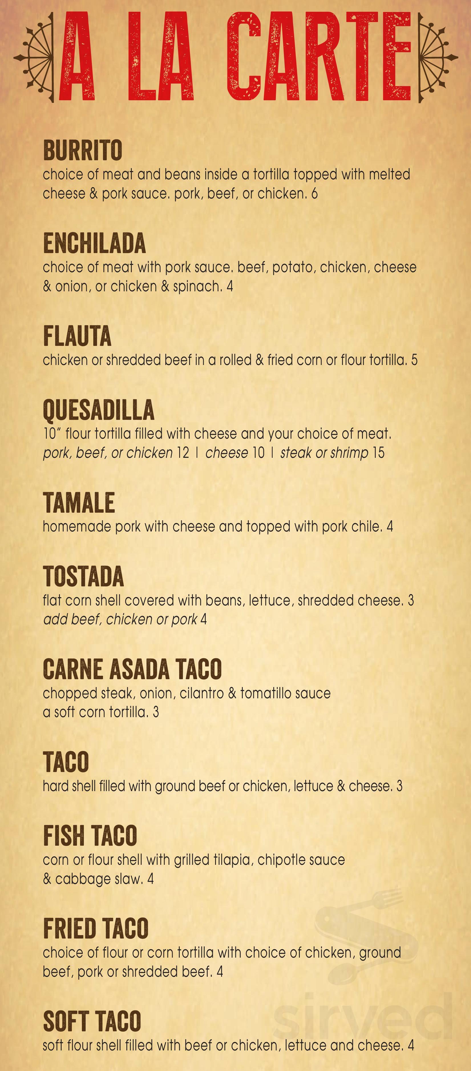 Los Tules menu in Kansas City, Missouri, USA