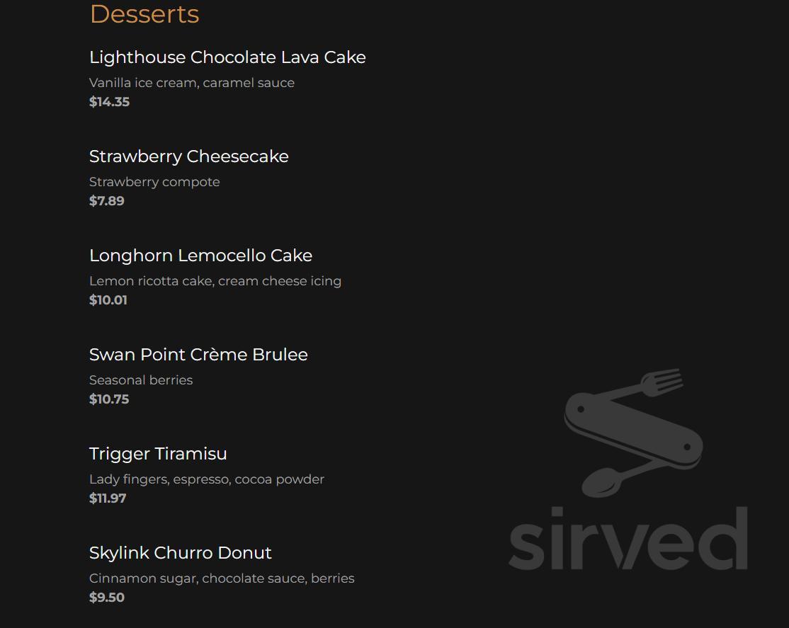 PZA menus in Canyon Lake, California, United States