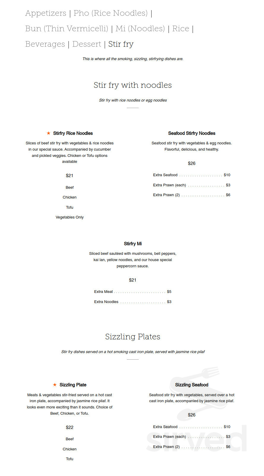 Hanoi 36 Restaurant menus in Salmon Arm, British Columbia, Canada