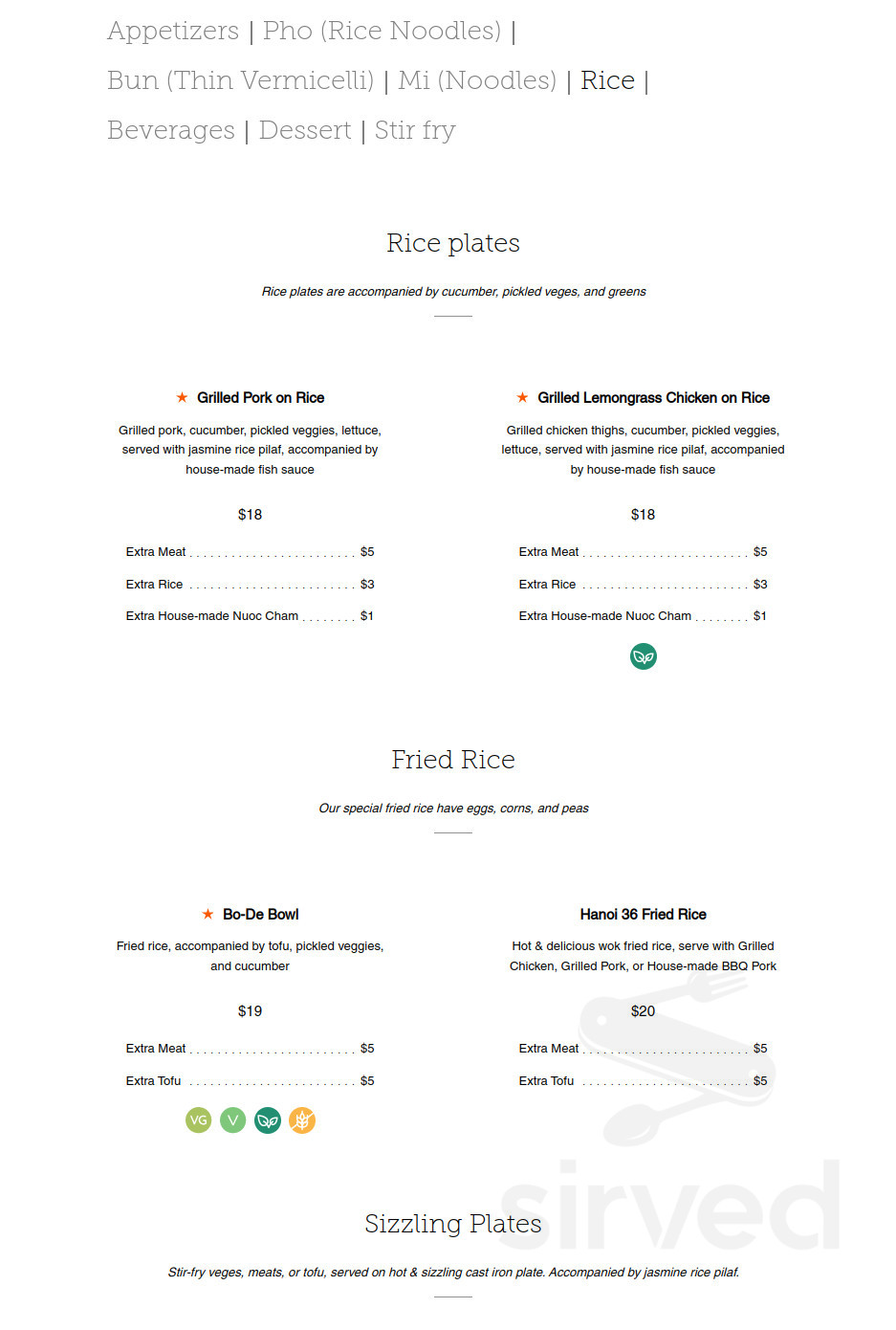 Hanoi 36 Restaurant menus in Salmon Arm, British Columbia, Canada