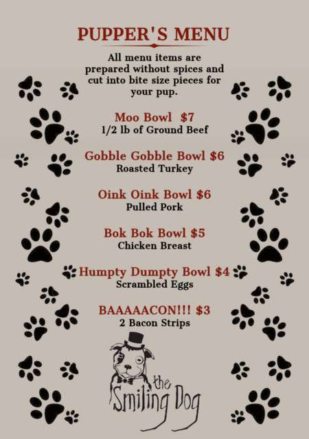 The Smiling Dog menu in Baton Rouge, Louisiana, USA