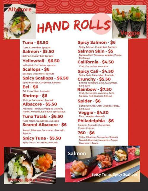 760 Sushi Bros menu in Victorville, California, USA