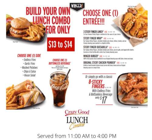 WINGERS Restaurant menu in Price, Utah, USA