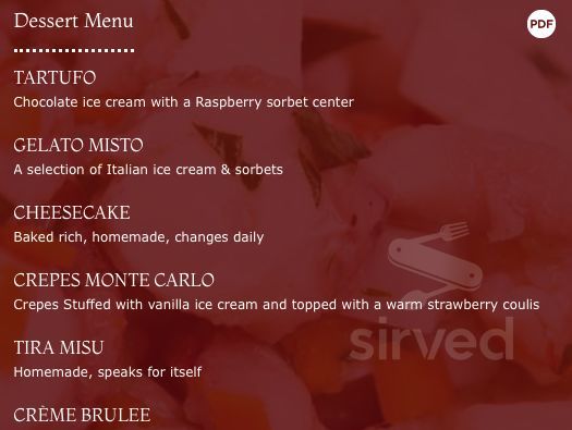 Joia Ristorante menu in Aurora, Ontario, Canada