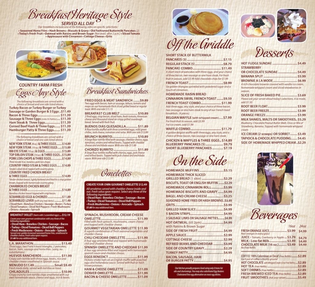 Heritage Family Pantry menu in Lakewood, California, USA