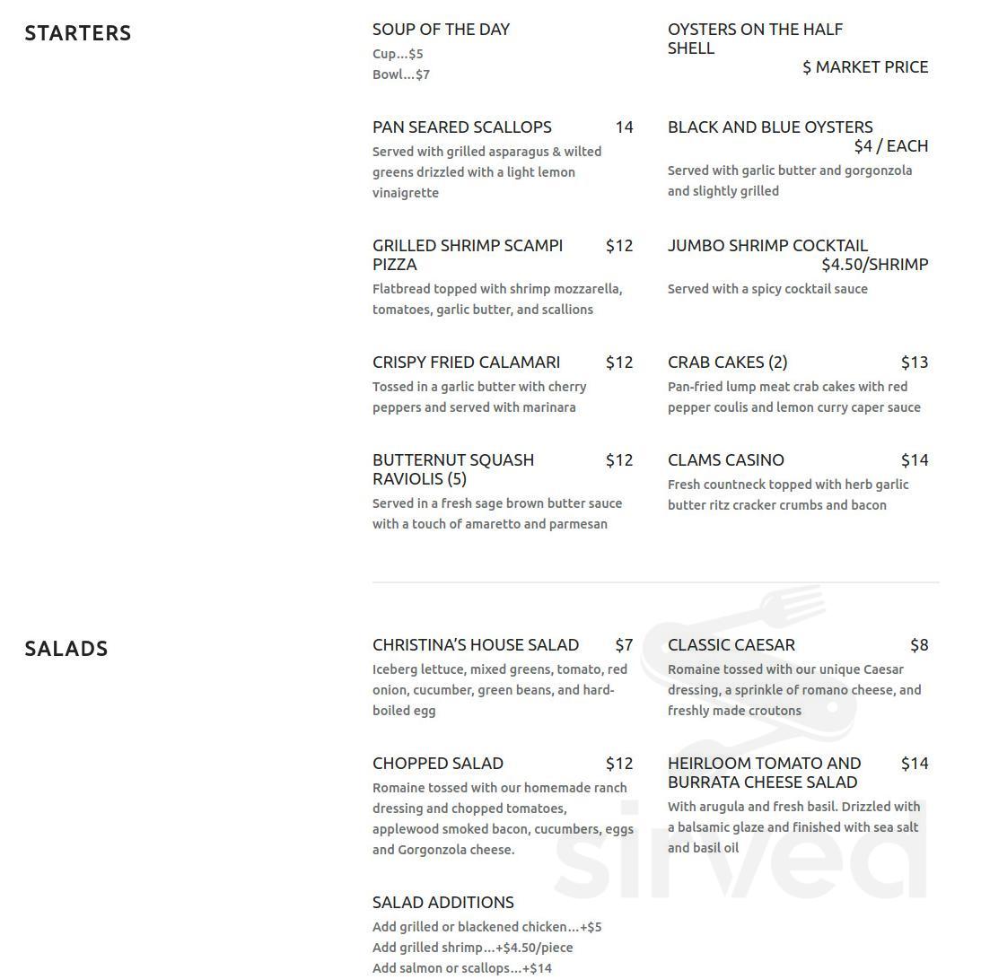 Christina's menu in Pembroke, Massachusetts, USA